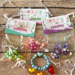 Bead My Valentine Valentines Day Cards. DIY. Valentine - Etsy