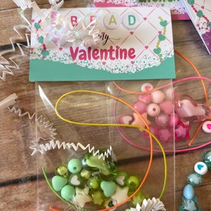 Bead My Valentine Valentines Day Cards. DIY. Valentine - Etsy
