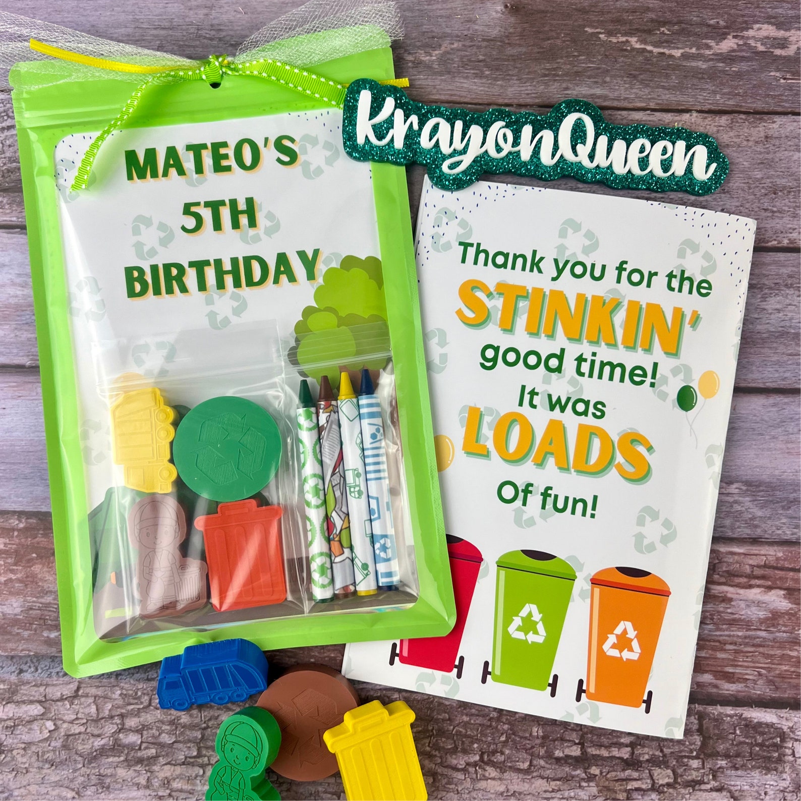 Garbage Truck Mini Color Packs. Personalized. Party Favors. Kids Gifts ...