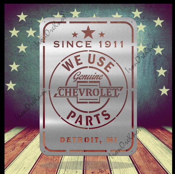 Genuine CHEVROLET PARTS Sign Vintage Gas Station Style Sign - Etsy
