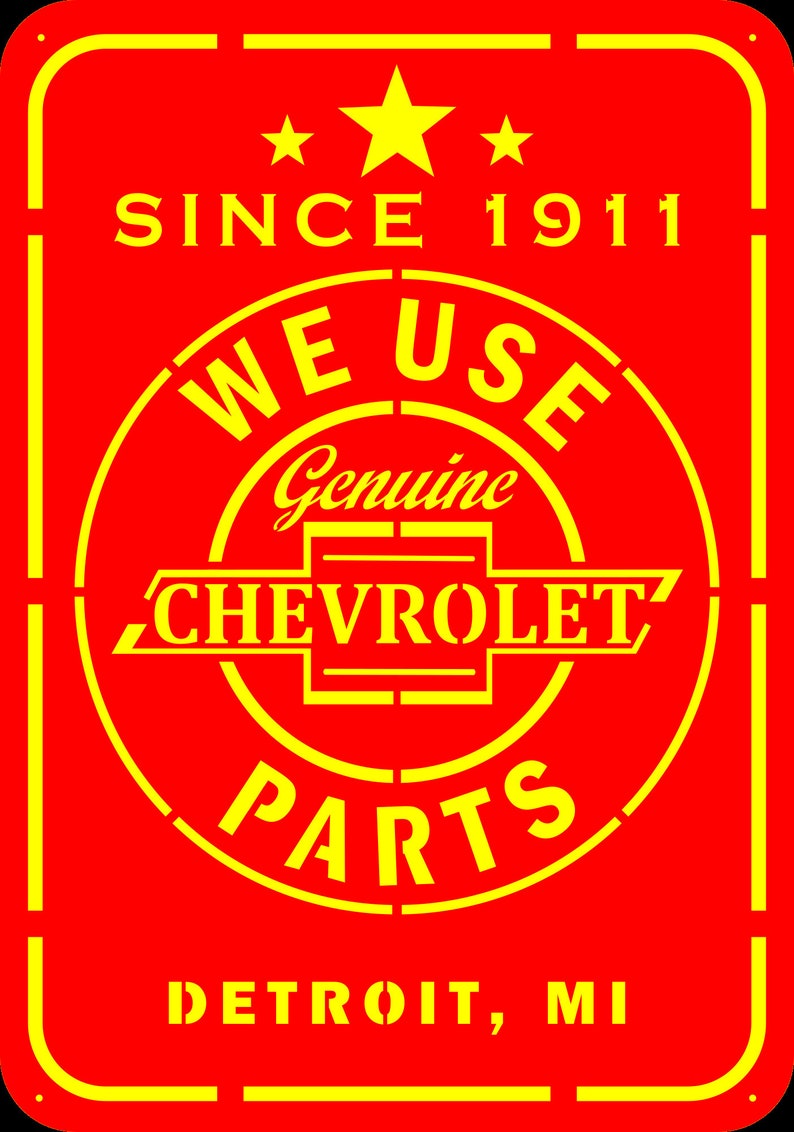 Genuine CHEVROLET PARTS Sign Vintage Gas Station Style Sign SVG Dxf ...