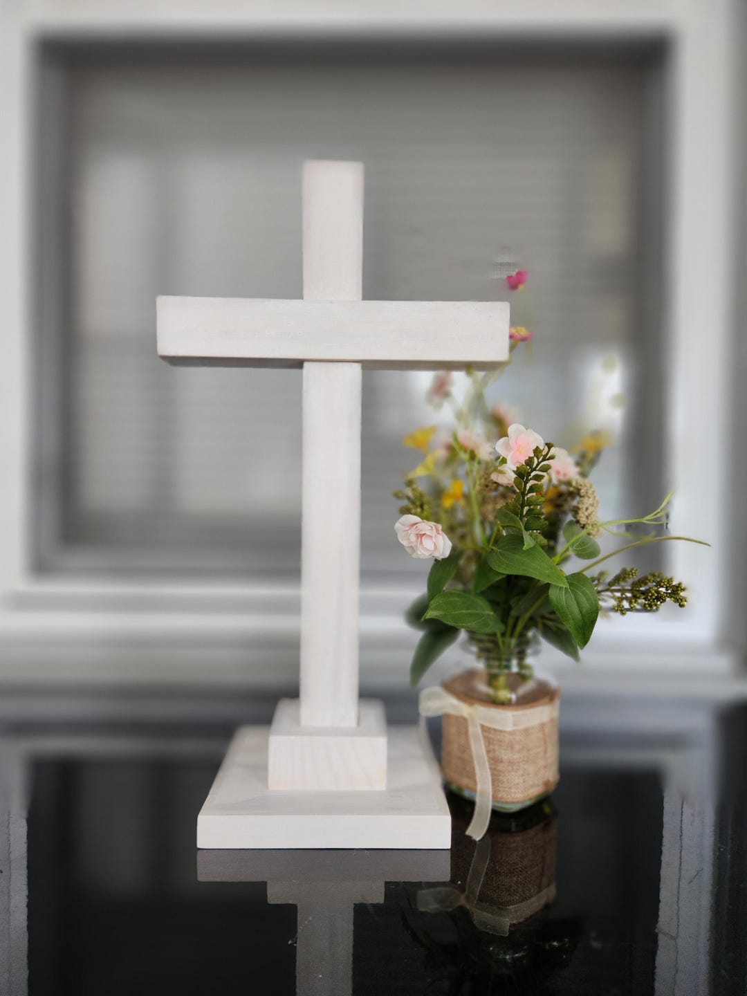 Freestanding Wood Cross, Tabletop Cross for Church, Home Chapel ...