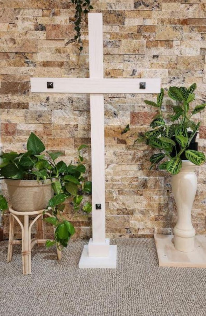 Large Wood Cross With Iron Crucifix Nails: Rustic Church Decor - Etsy