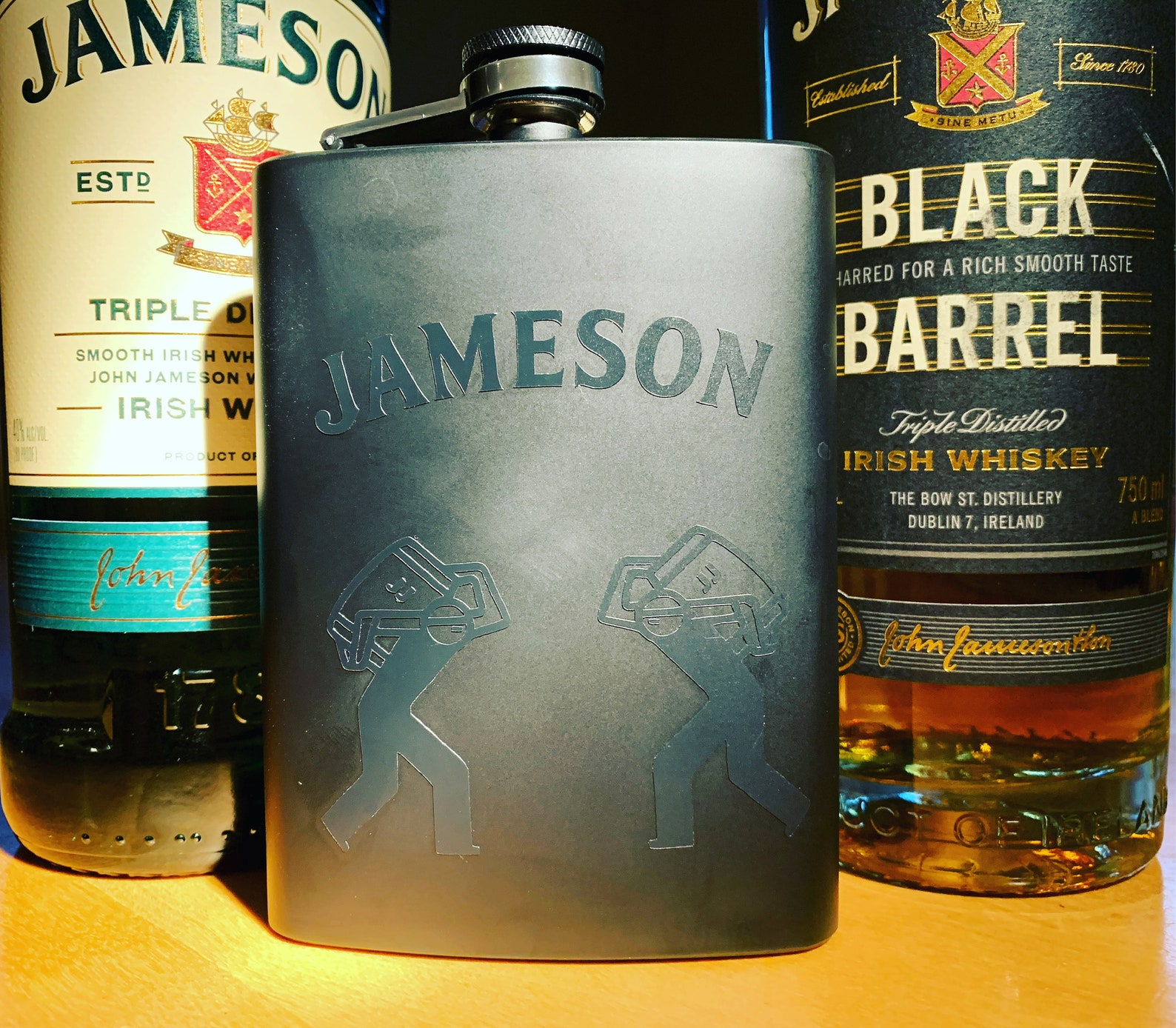 Jameson Flask Personalized Flask Whiskey Flask Black Flask | Etsy