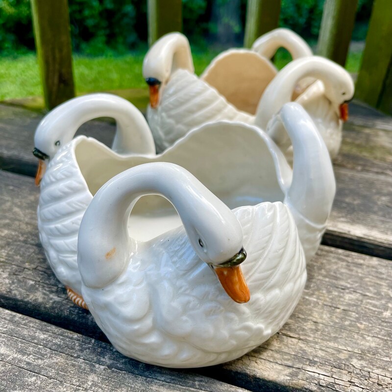 Ceramic Swan Planter - Etsy