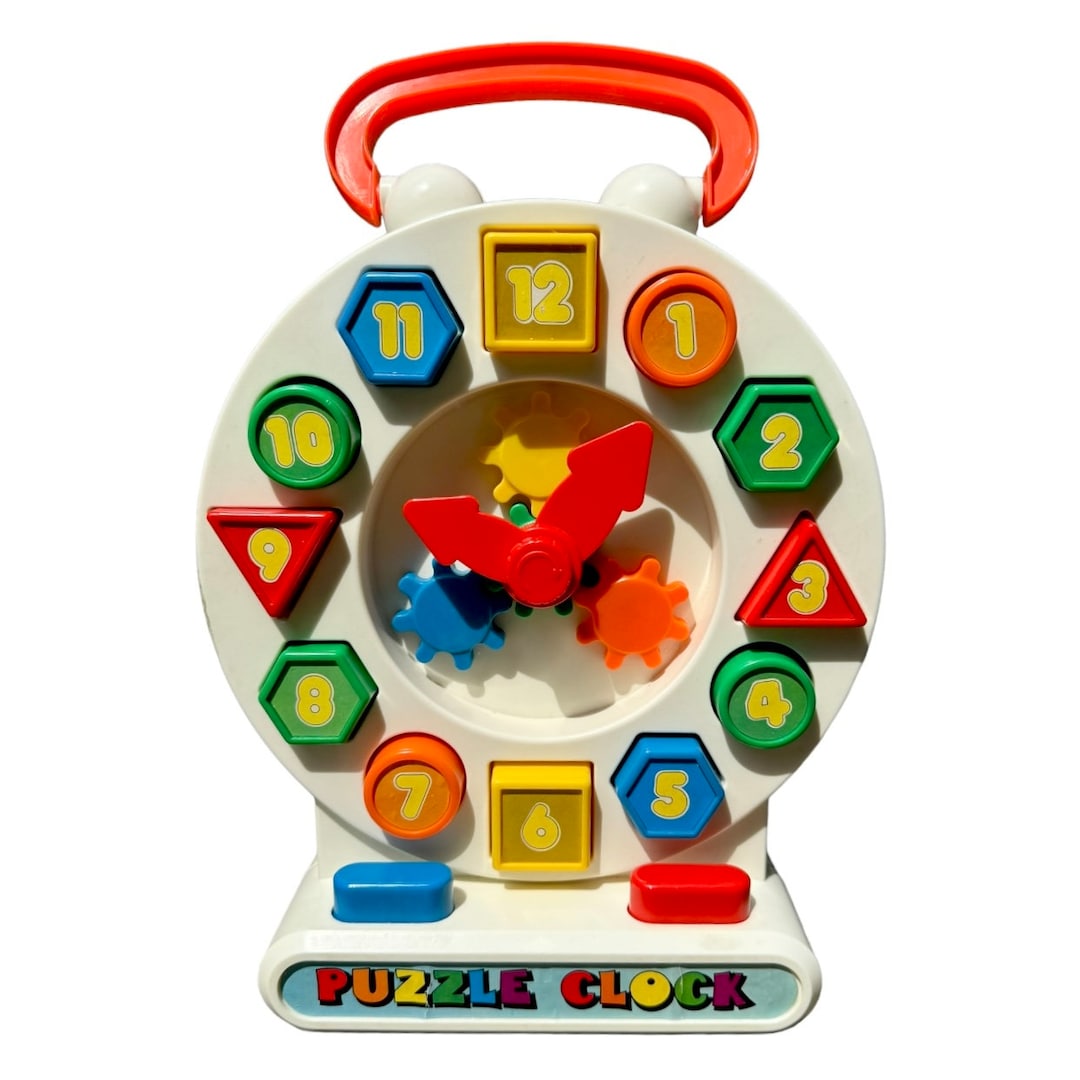 Vintage 1987 Colorforms Gears Clock Teaching Toy With Buttons, Blocks ...