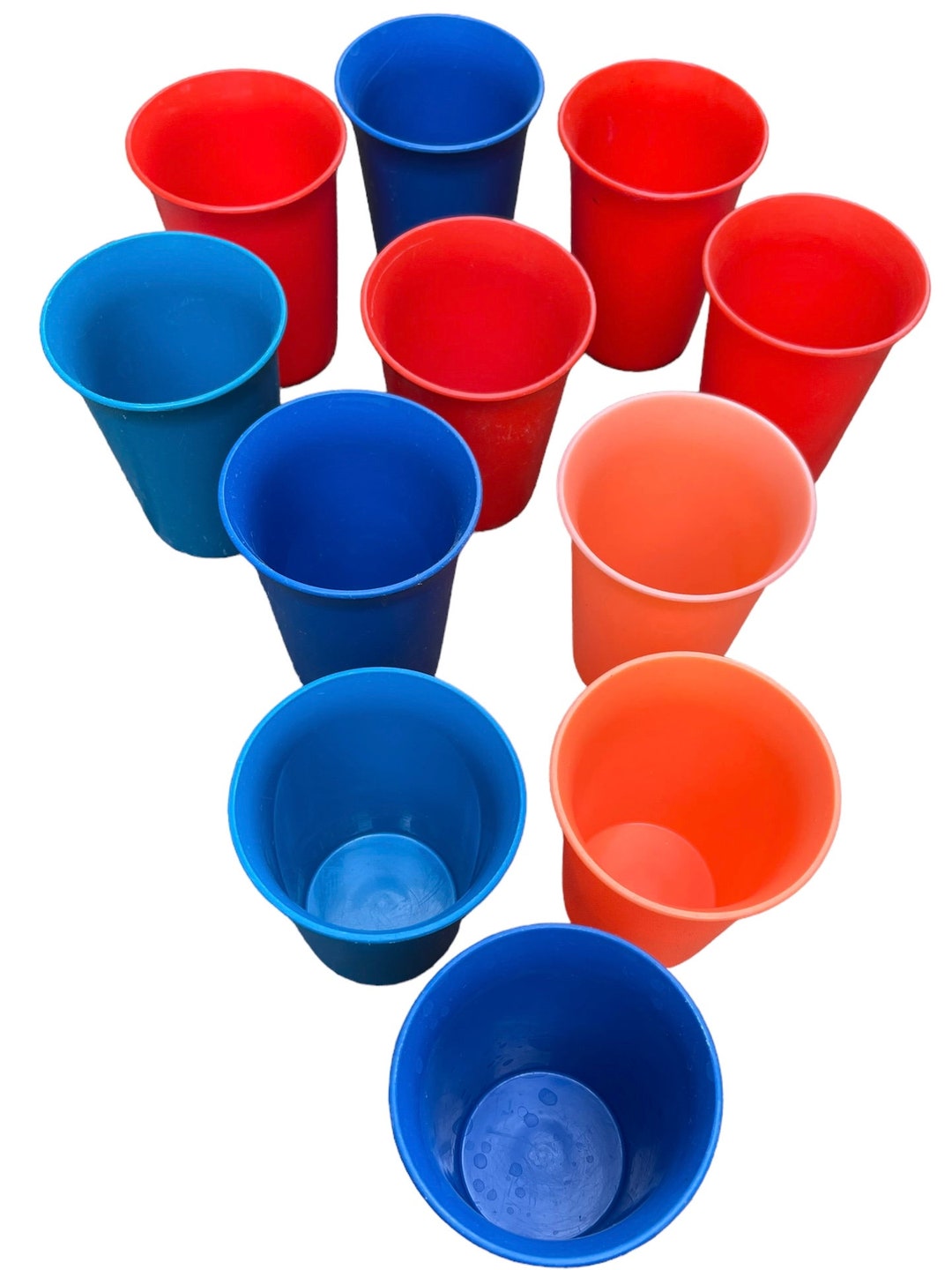 An 11 Piece Lot of Brightly Colored, Red, Blue Vintage 1970s Tupperware ...