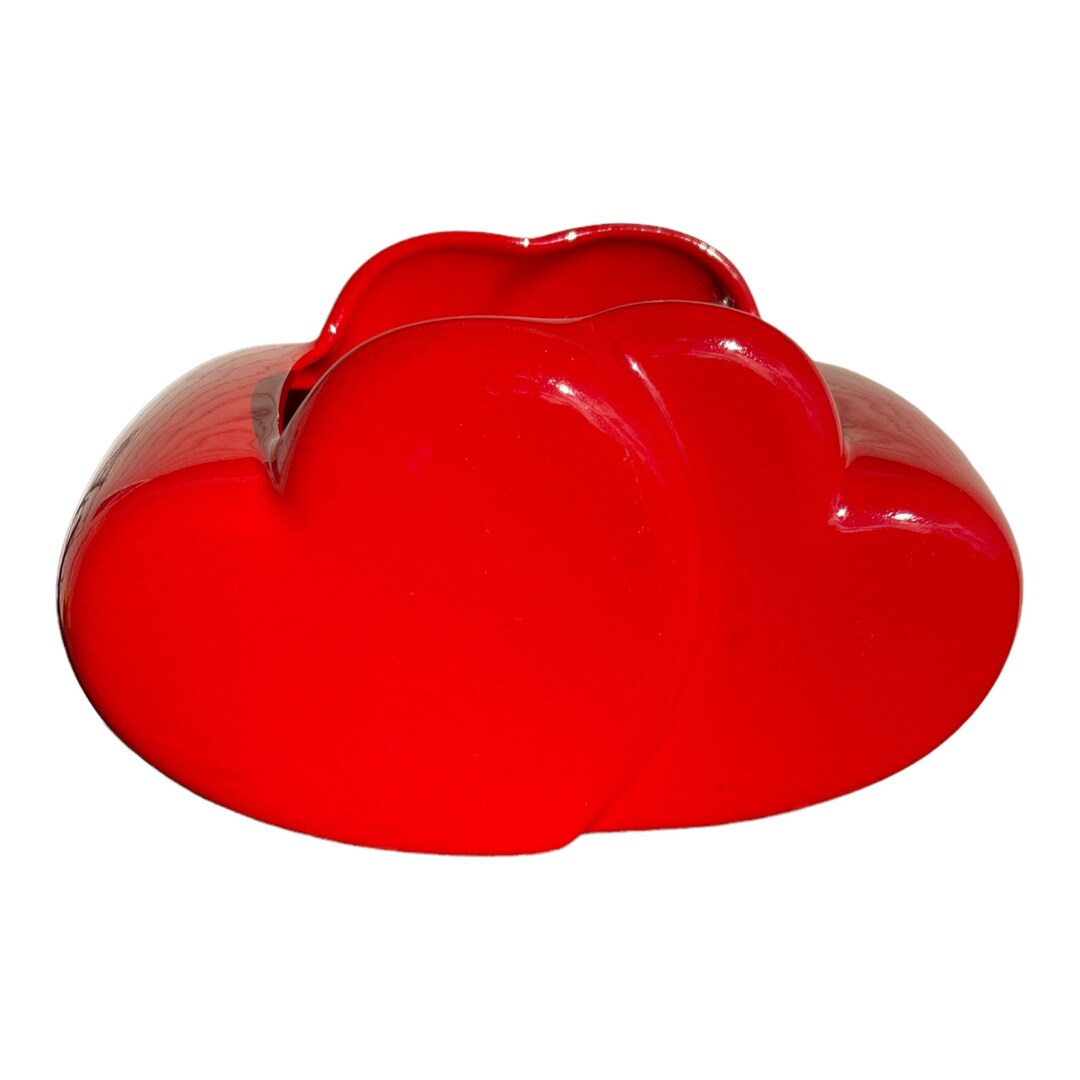 Beautiful Retro 1980s Double Red Heart Teleflora Vase/planter - Etsy