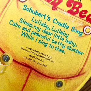 Vintage 1981 Fisher Price Pull String Music Box Teddy Bear | Etsy