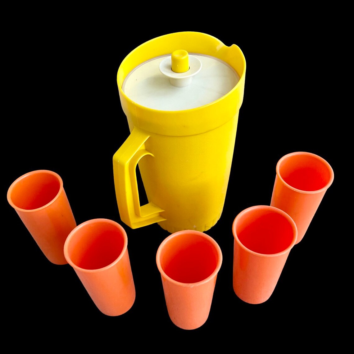 Vintage 1970s Tupperware Pitcher Set With Yellow Pitcher and | Etsy