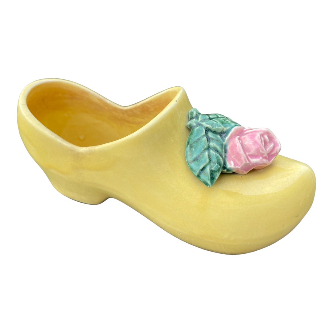 Vintage 1950s Yellow Ceramic Dutch Shoe Indoor Planter by Mccoy Pottery ...