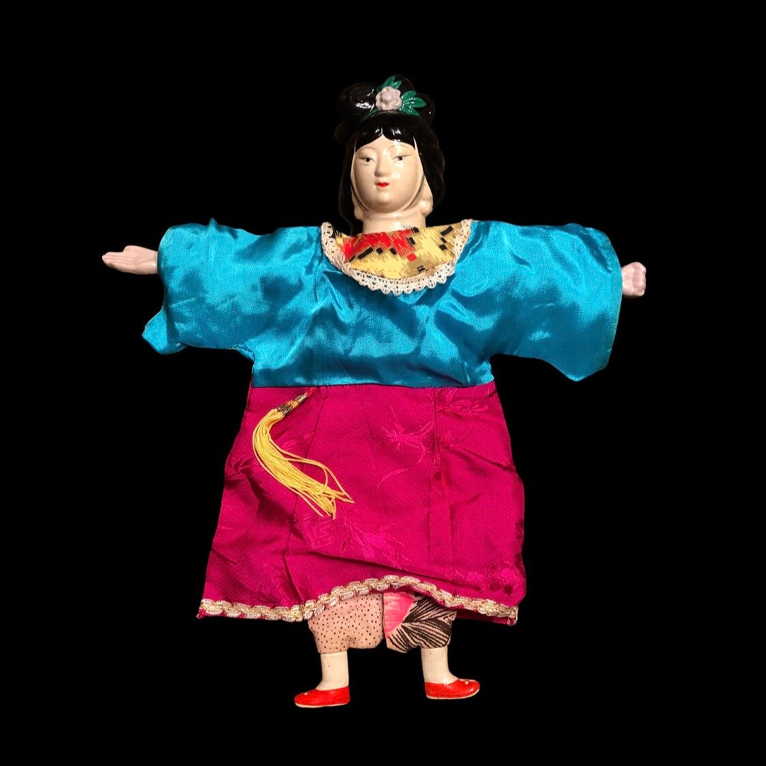Vintage 1960s Japanese Geisha, Puppet-like Doll Fabric Doll With ...