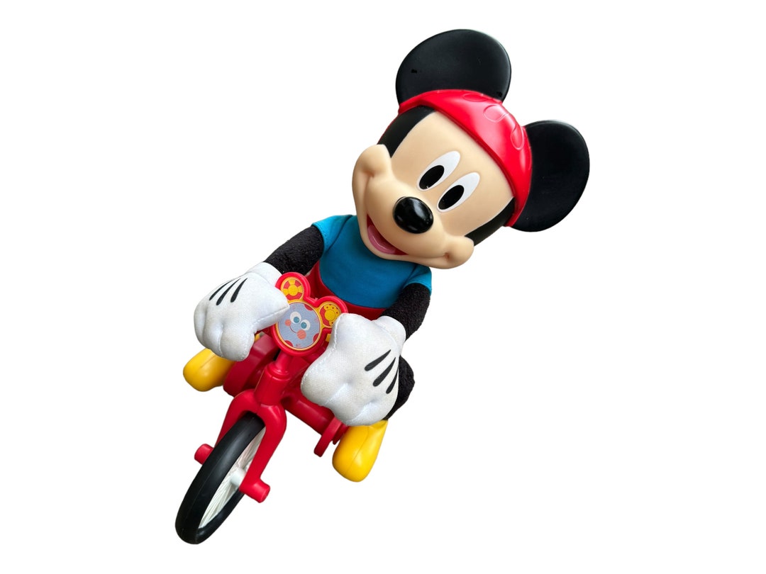 Y2K Disneys Mickey Mouse Riding Bike, Interactive Talking Motion Toy - Etsy