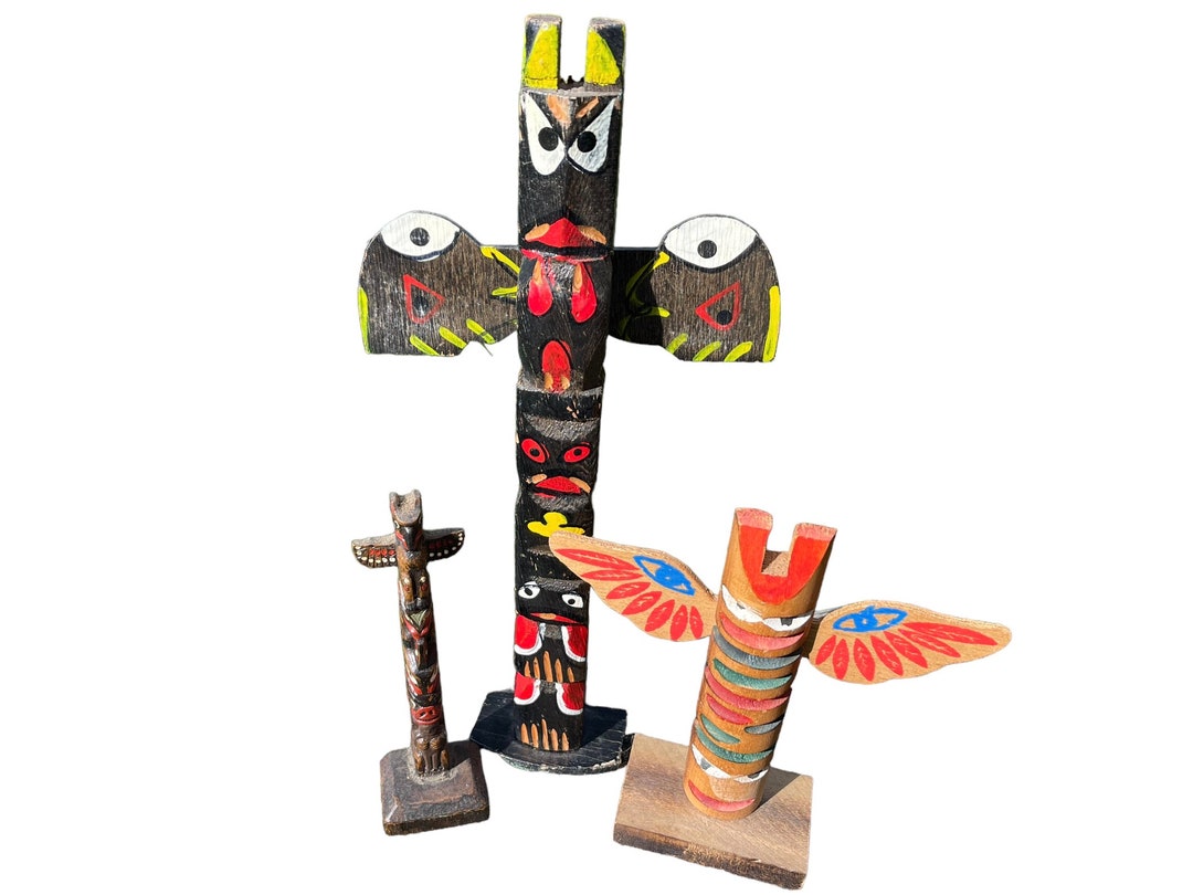 Set of Three Various, 1970s Old Vintage Handmade Wooden Cherokee ...