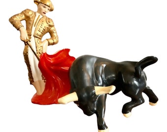 Matador and Bull Statue - Etsy