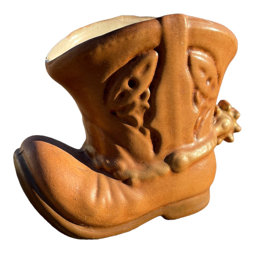 Vintage 1960's Mid Century Cowboy, Ceramic Cowboy Boot and Spur, Indoor ...