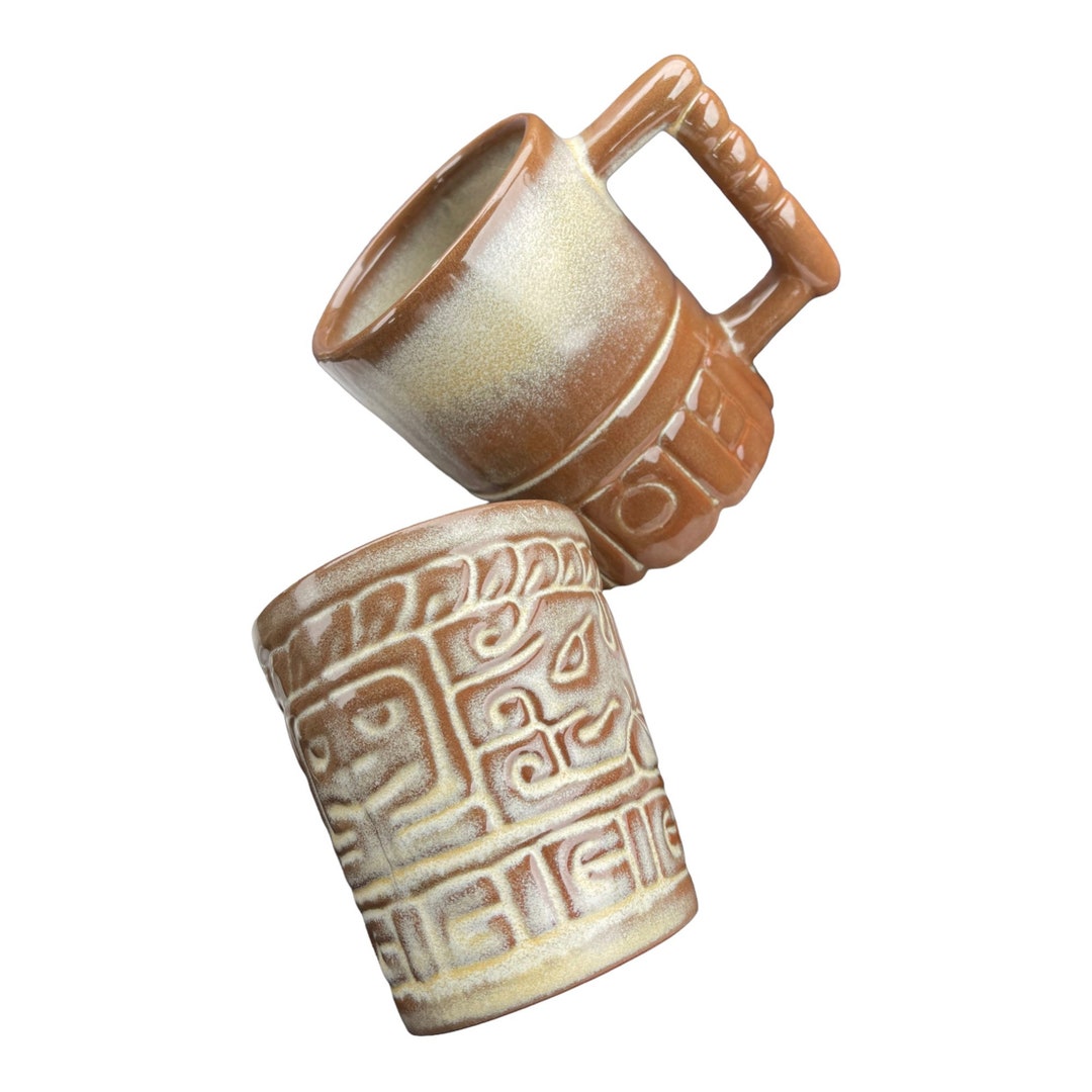 Two Vintage, 1950s/60s Frankoma Pottery Coffee Mugs, Mid Century Drink ...