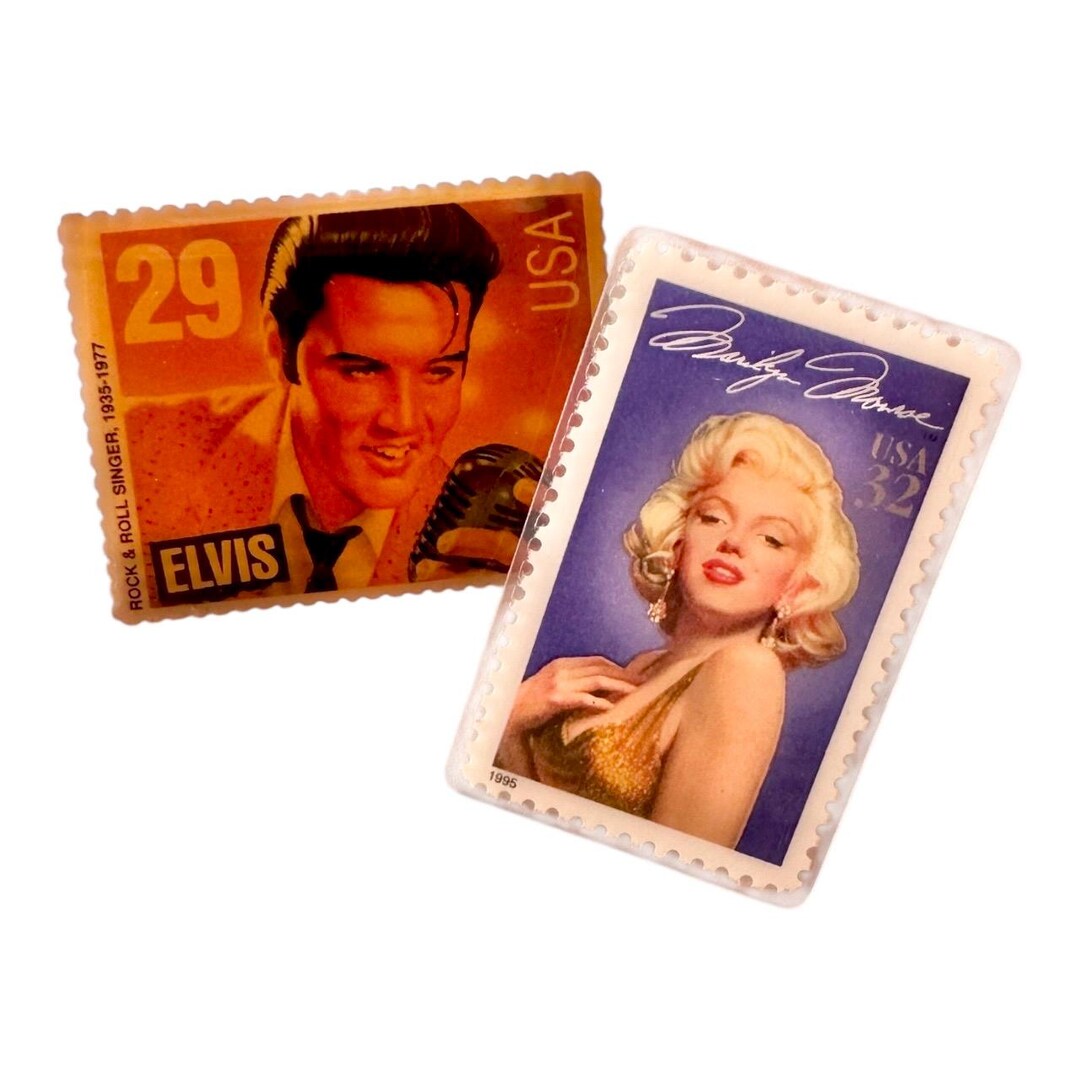 Vintage Elvis & Marilyn Monroe Stamp Lapel Pins - 1993/1995 ...