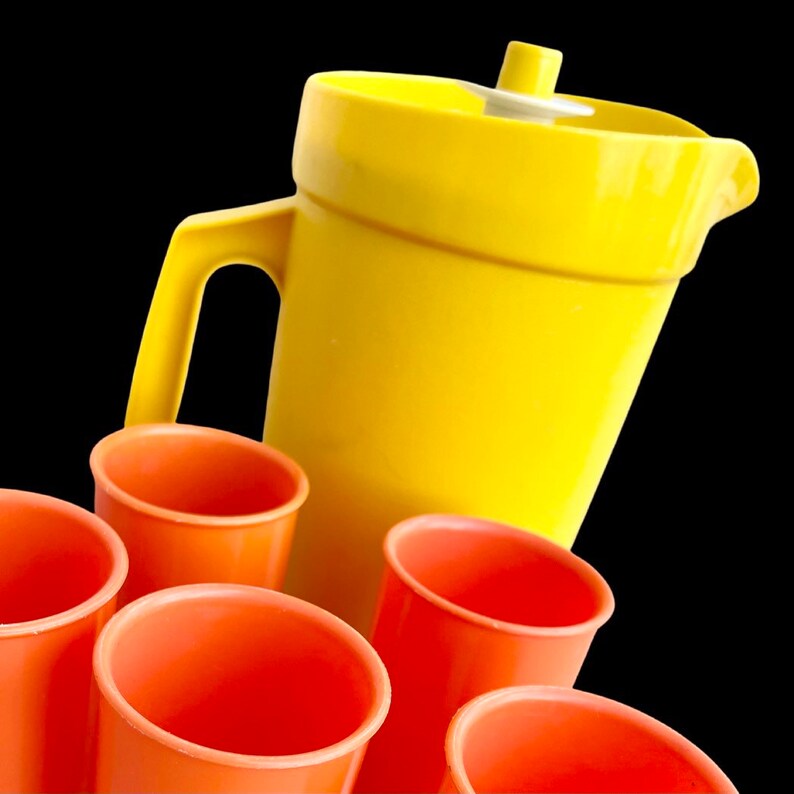 Vintage 1970s Tupperware Pitcher Set With Yellow Pitcher and | Etsy