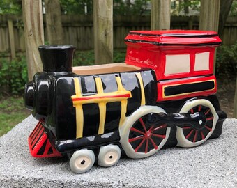 Ceramic Train Planter - Etsy