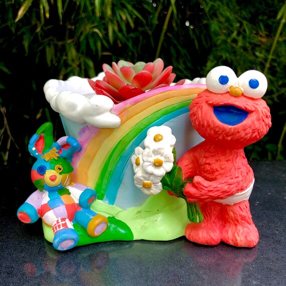 2005 Sesame Street Workshop Baby Elmo Figurine Indoor Planter | Etsy