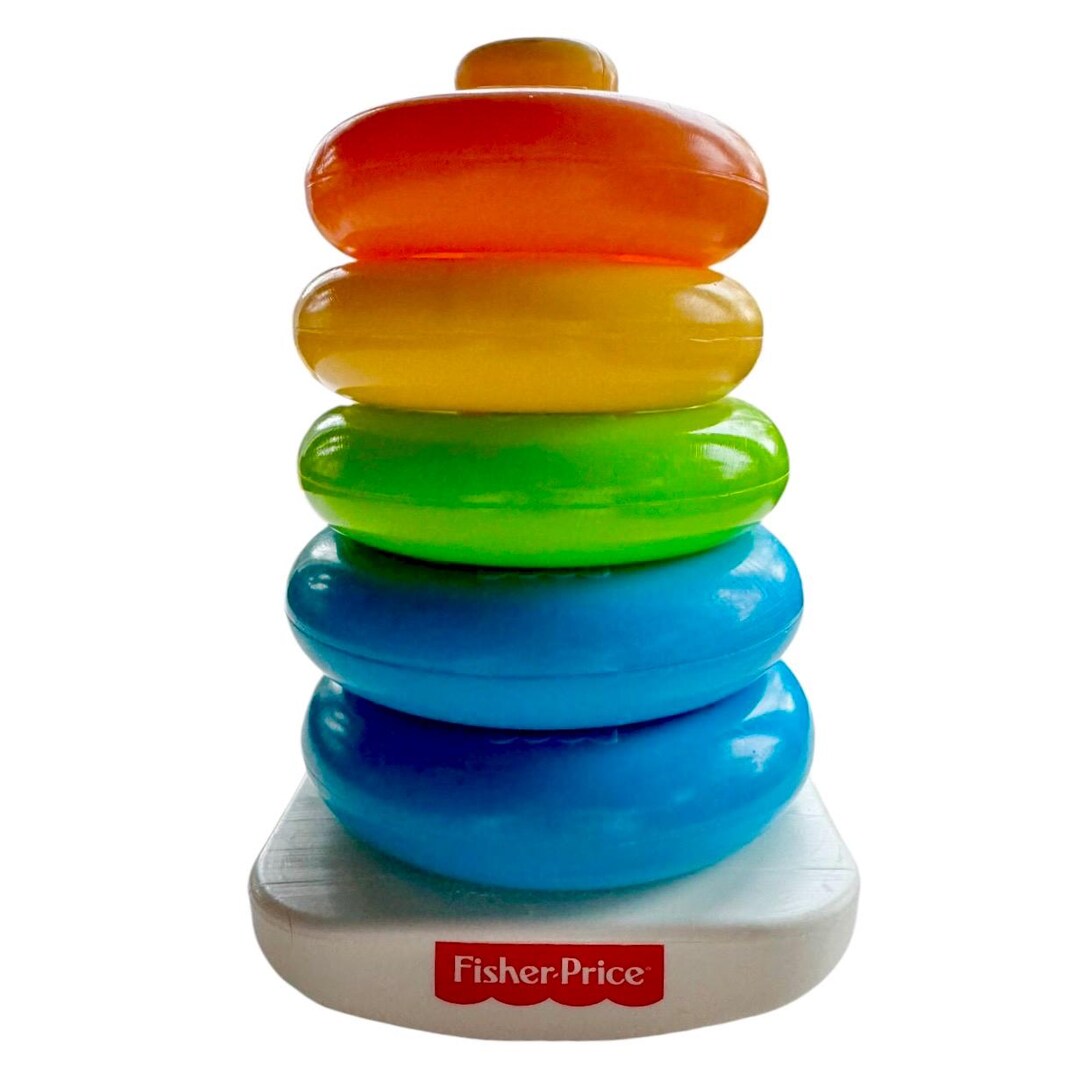 Vintage 2004 Fisher Price Rock-a-stack Rocking Ring Stacker Toddler Toy ...