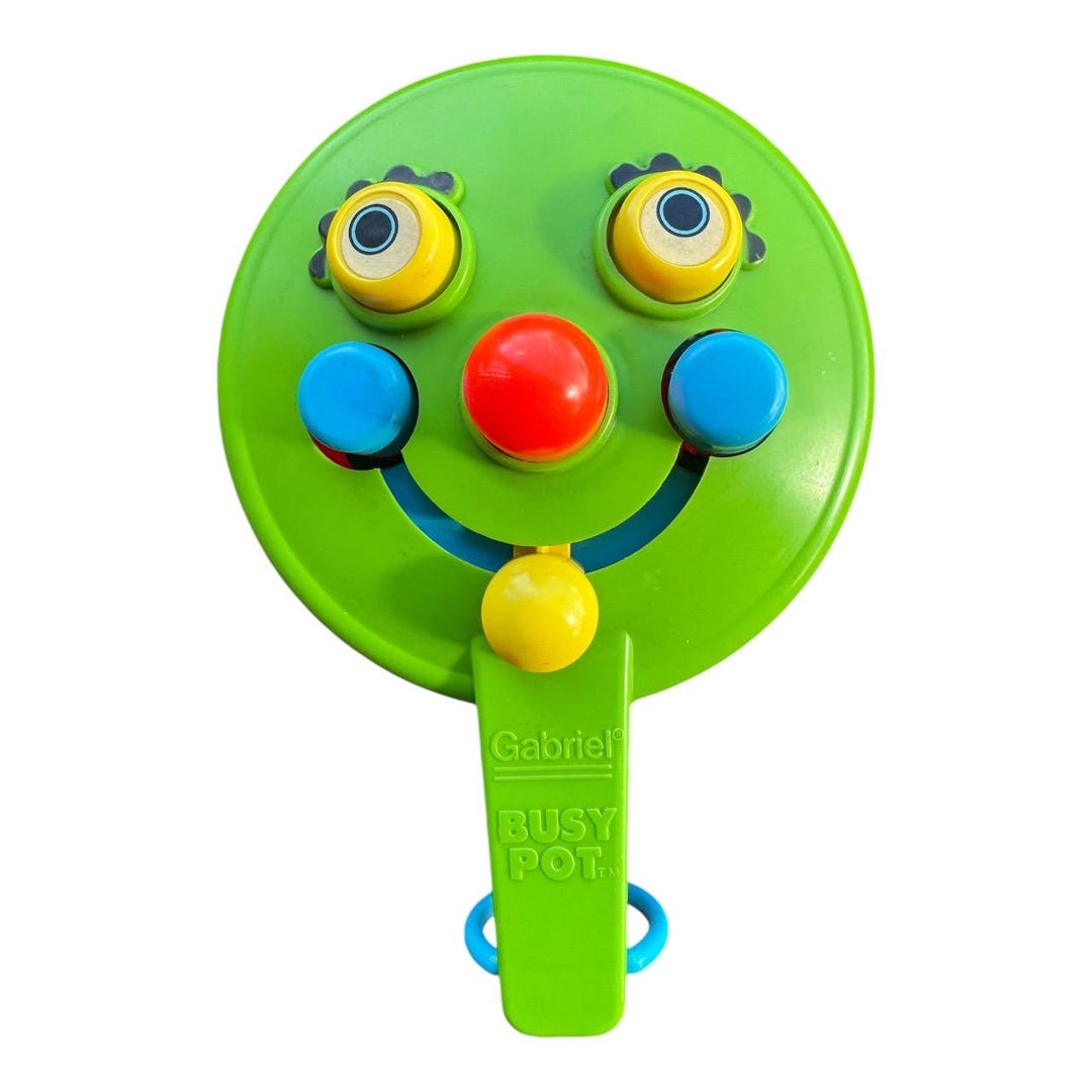 Vintage 1975 Mid Century Plastic Gabriel Busy Pot Interactive Toy ...