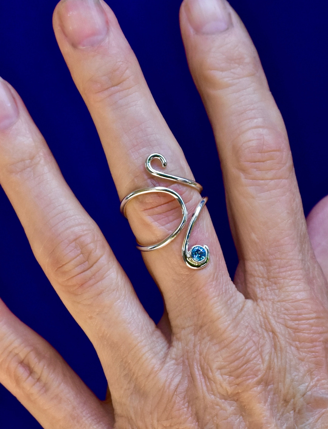 Daisy Lateral Splint With Gemstone #08 - Sterling Silver Arthritic Ring ...