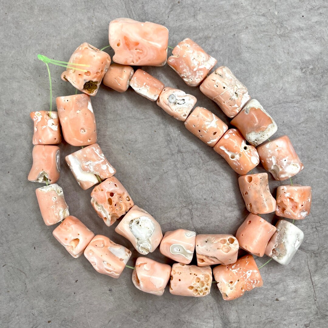 Destash - 16" of Gorgeous Natural Freeform Pink Coral Tube Cylinder ...