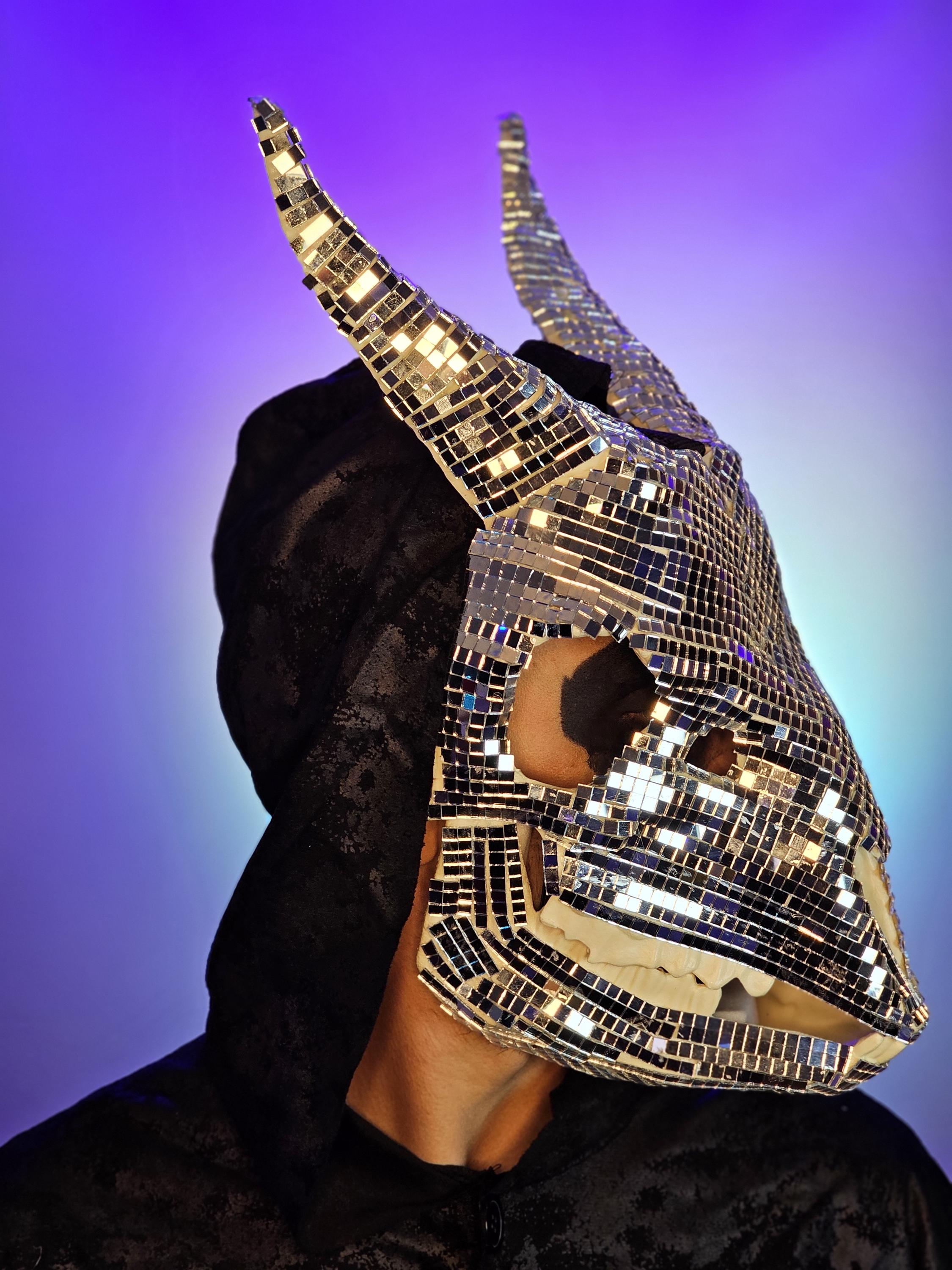 Disco Demon Goat Skull, Jaw MOTION Skeletal Mask, - Etsy