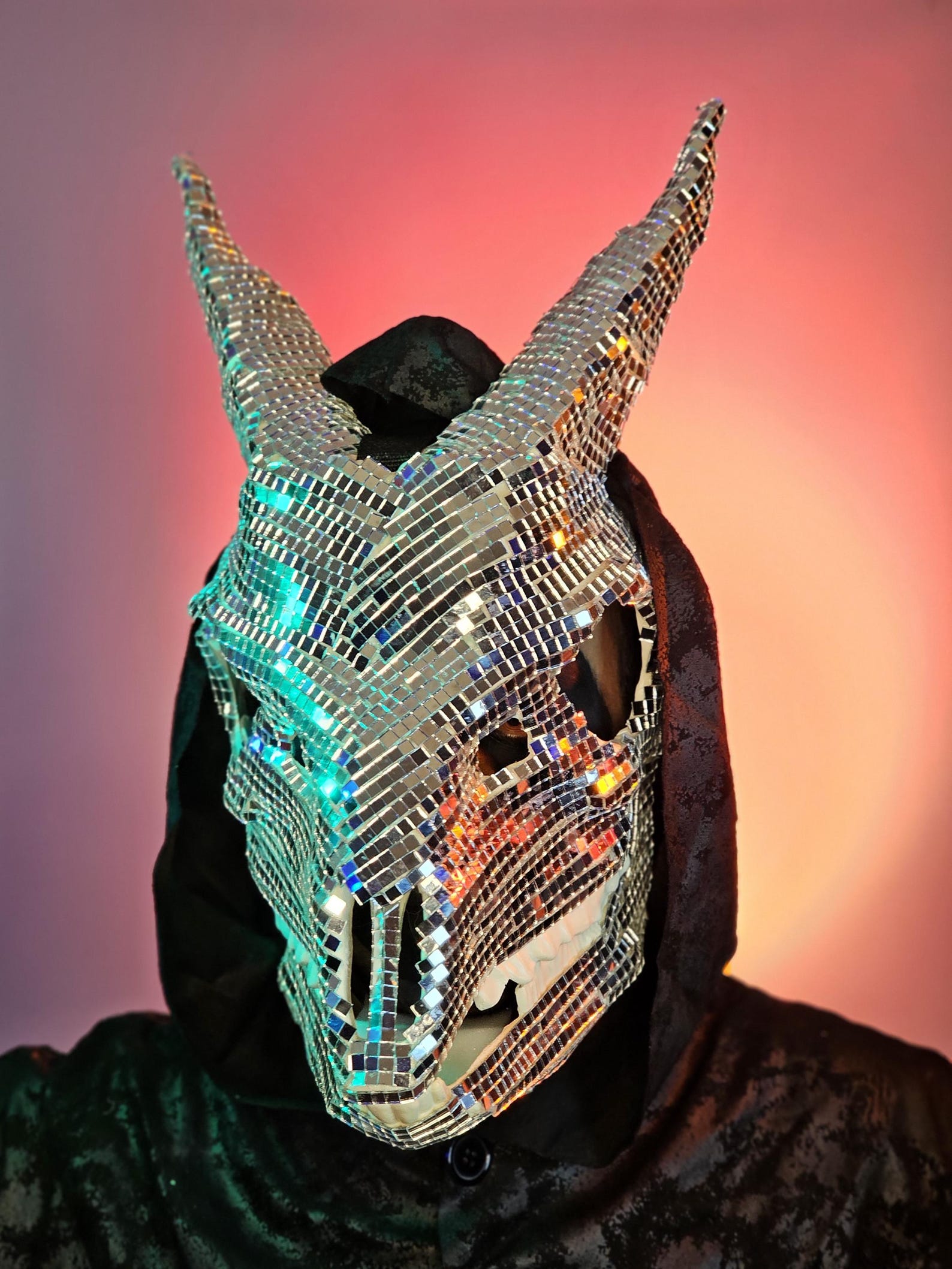 Disco Demon Goat Skull, Jaw MOTION Skeletal Mask, - Etsy