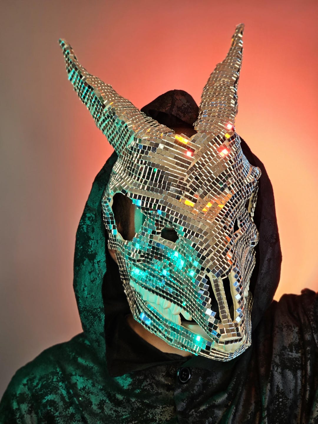Disco Demon Goat Skull, Jaw MOTION Skeletal Mask, - Etsy