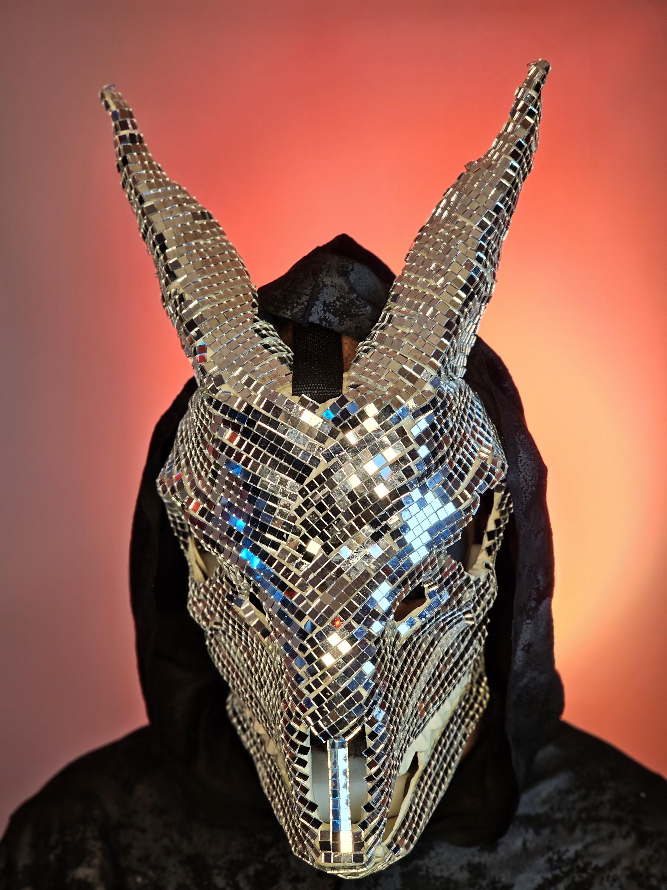 Disco Demon Goat Skull, Jaw MOTION Skeletal Mask, - Etsy