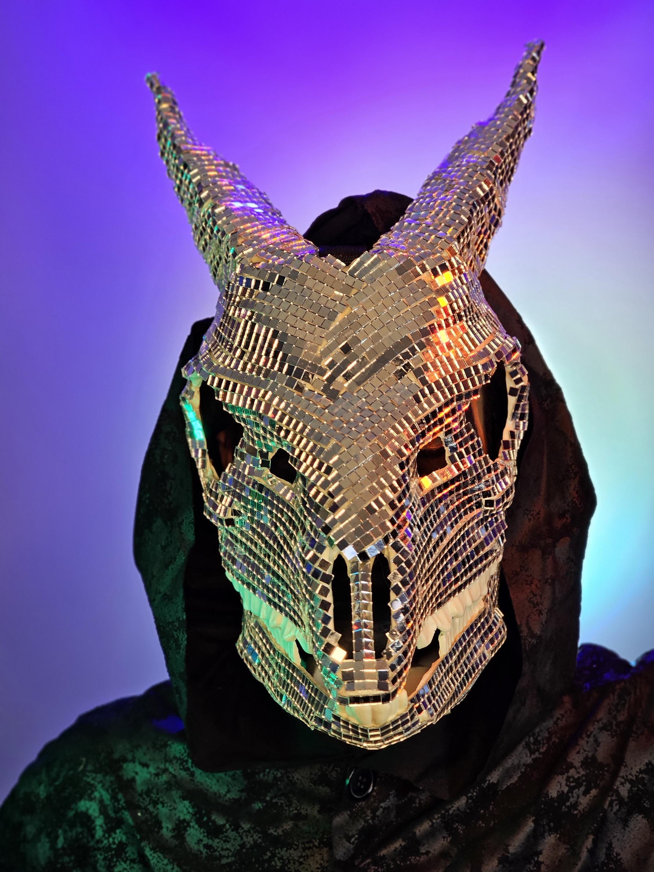 Disco Demon Goat Skull, Jaw MOTION Skeletal Mask, - Etsy