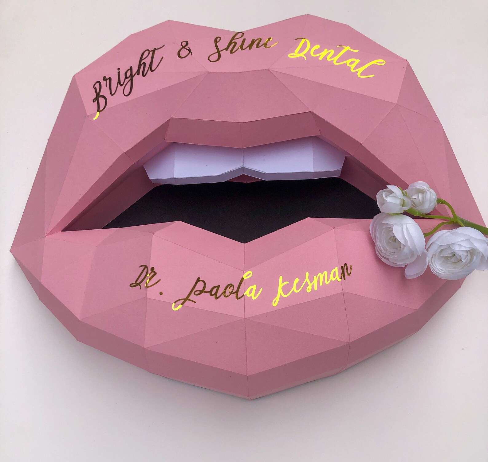 Pink and Gold Lip Art | Set of 2 | Gift for Dentist | Dentist Office ...
