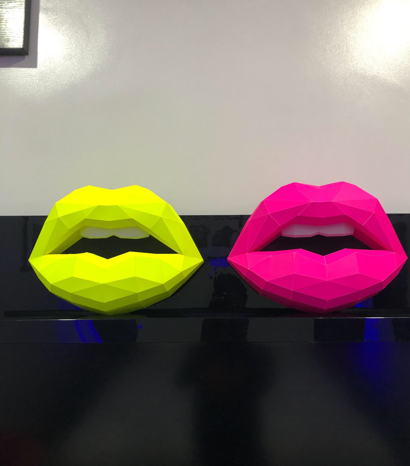 Neon Lip Art | Lips Wall Art | Dentist Gift | Neon Wall Decor | Lemon ...