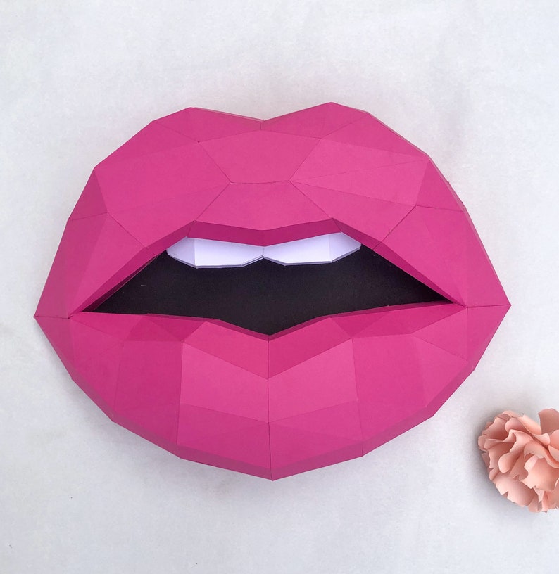 Set of 4 Paper Lips| Makeup Wall Art | Lips Wall Art | Dentist Gift ...