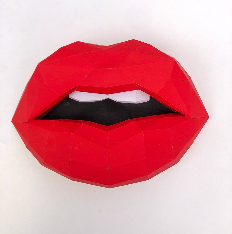 Red Lip Art for Home Studio Office, Salon | Gift for Makeup Artist ...