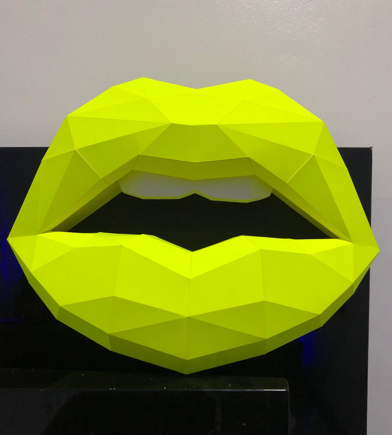 Neon Lip Art | Lips Wall Art | Dentist Gift | Neon Wall Decor | Lemon ...