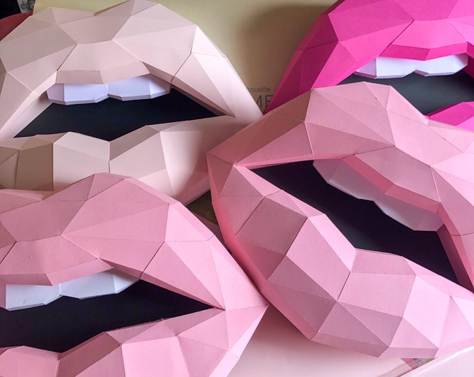 Set of 4 Paper Lips Makeup Wall Art Lips Wall Art Dentist Gift Lip Art ...