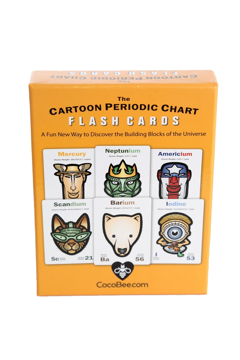 The Cartoon Periodic Chart Flash Cards - Etsy