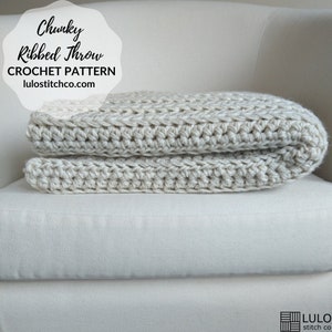 Pretty Crochet Blanket, Easy Crochet Blanket, Chunky Ribbed Throw ...