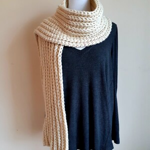 Chunky Ribbed Crochet Scarf, Crochet Super Scarf, Easiest Crochet Scarf ...
