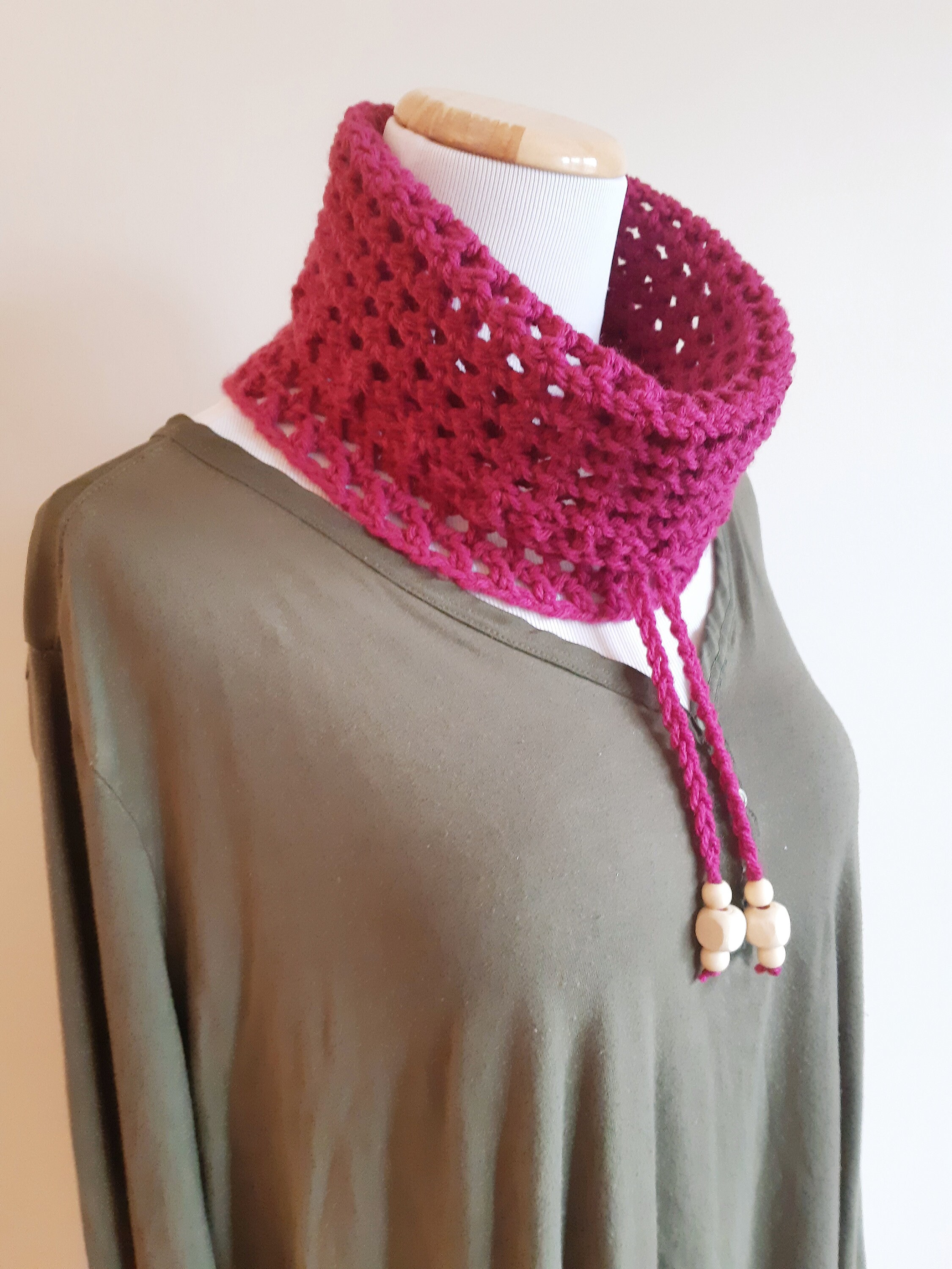 CROCHET PATTERN Light & Airy Draw-string Cowl - Etsy Canada