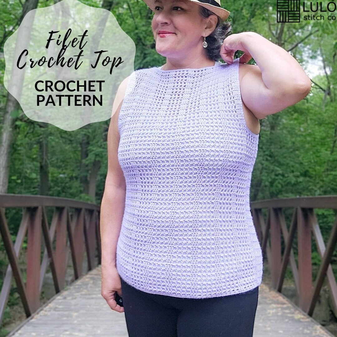 Filet Crochet Top Pattern, Filet Crochet Tank Top, Crochet Summer Top ...