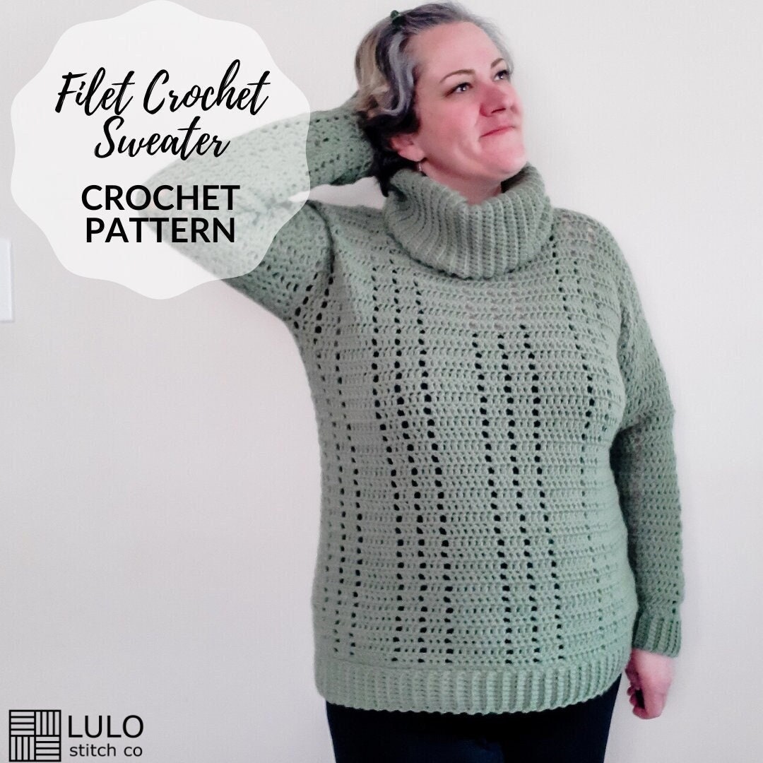 Easy Crochet Sweater Pattern, Crochet Jumper Pattern, Crochet Pullover ...