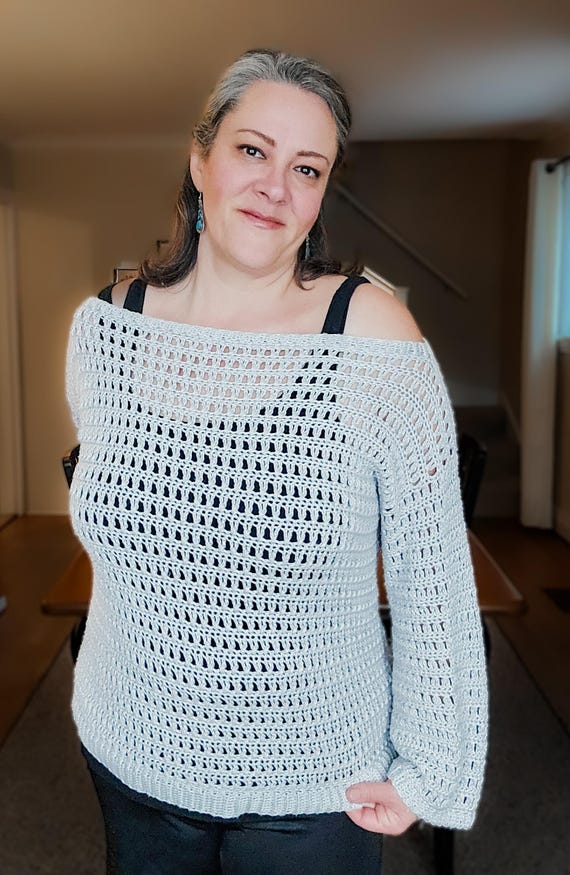Crochet Sweater, off the Shoulder Crochet Top, Summer Crochet Sweater, off the Shoulder Crochet Top, Summer