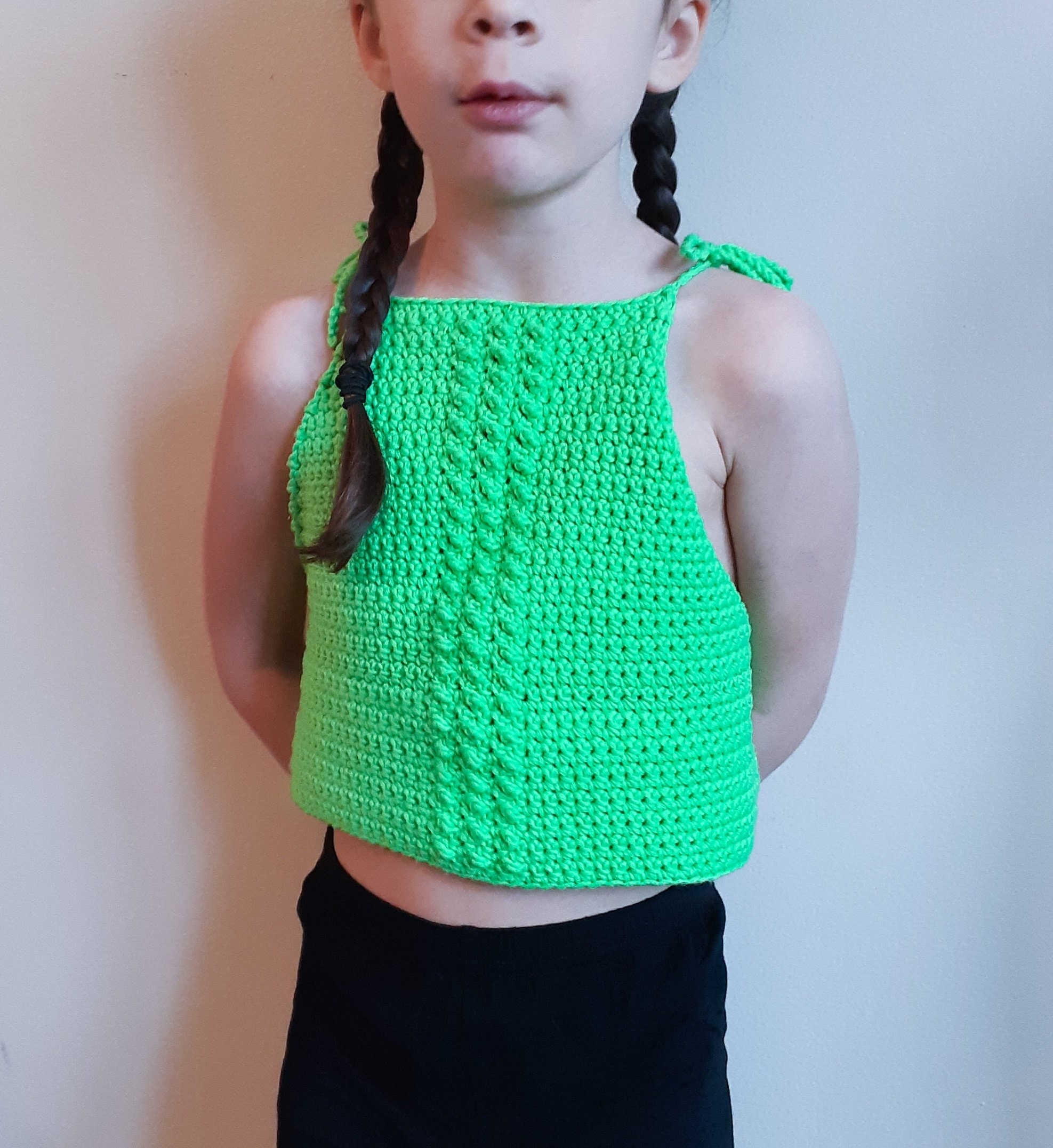 Girl's Crochet Halter Top Pattern: Beginner Summer Top (digital ...