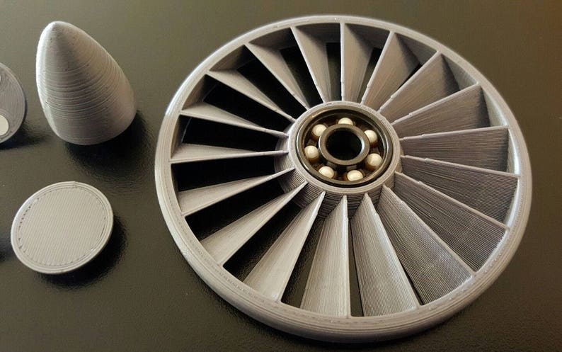 Custom Jet Engine Fidget Spinner /turbine Impeller Air Powered - Etsy