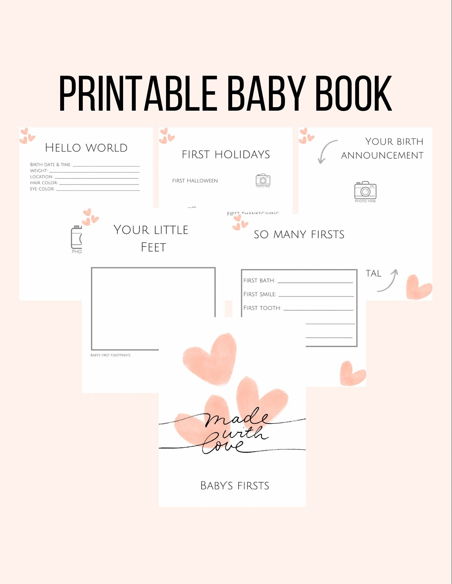 Printable Babys Firsts Keepsake Memory Book - Etsy